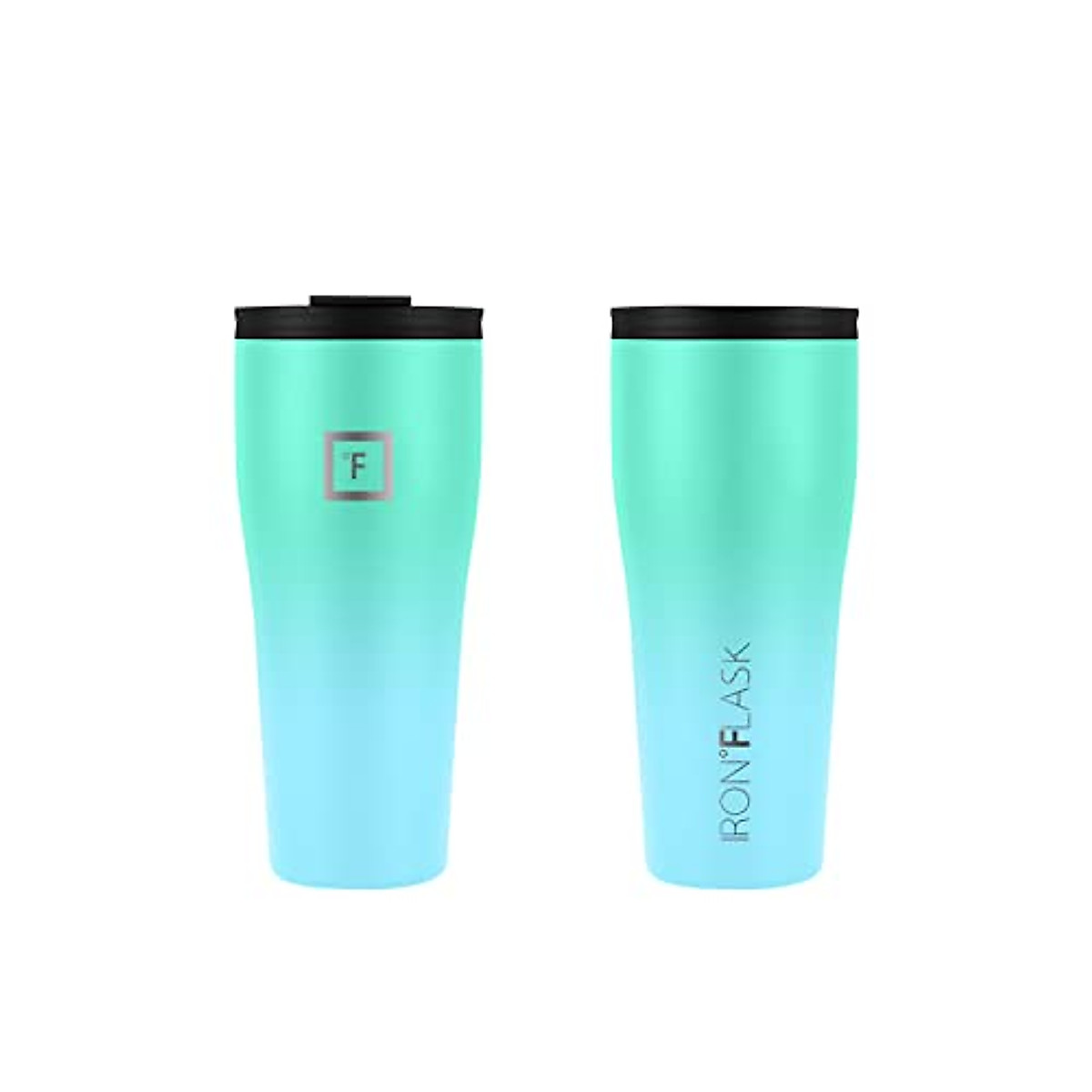 IRON °FLASK Rover Tumbler 2.0-32 Oz, 2 Lids Vacuum Insulated Stainless Steel Bottle, Modern Double Walled, Drinking Cup Simple Thermo Travel Mug, Hydro Water Metal Canteen Sky