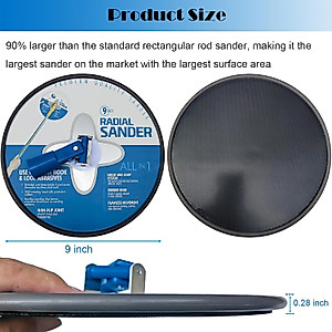 Tonmp 9 Inch Radial Hand Sander, 9" Hook and loop Hand Drywall Sander for Wall Cleaning and Polishing