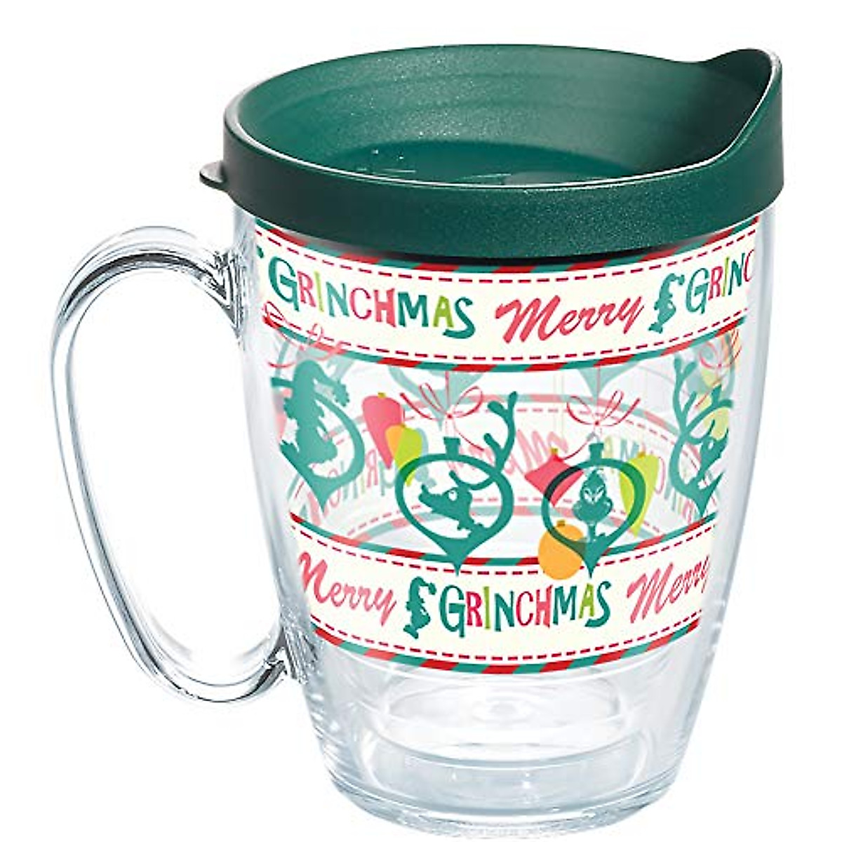 Tervis Dr. Seuss Grinch Christmas Pattern Made in USA Double Walled Insulated Tumbler Cup Keeps Drinks Cold & Hot, 16oz Mug, Classic