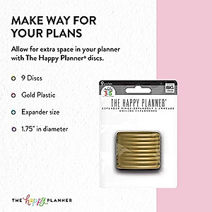 me & my BIG ideas Plastic Expander Discs, Gold - The Happy Planner Scrapbooking Supplies - Add Extra Pages, Notes & Artwork - Create More Space for Notebooks, Planners & Journals - Expander Size