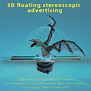 Missyou 3D Hologram Fan Projector - 5.5" Wi-Fi LED Holographic Display for Halloween Advertising, Events, Exhibition User-Friendly App Control, 128 LED Beads, 700+ Video Materials & Dedicated Support