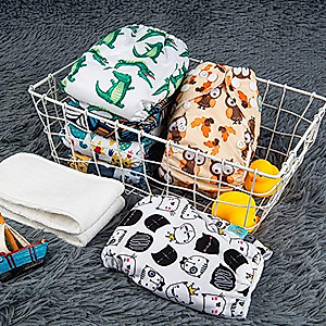 ALVABABY Newborn Cloth Diapers,Reusable Cloth Diaper for Preemie,6pcs Diaper Covers with 12 Newborn Diaper Inserts, Less Than 12pounds Baby Boy