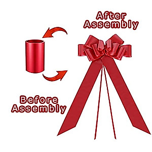 Aidwey Big Gift Bows (Red, 23 inch, 1 Pack) for Large Gift Decoration. Huge Bows, Big Car Bow, Christmas Bows, Birthday Bows, Car Bows.