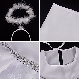 HOMELEX Kids Angel Costume With Halo Christmas Church Robes Angel Dress for Girl