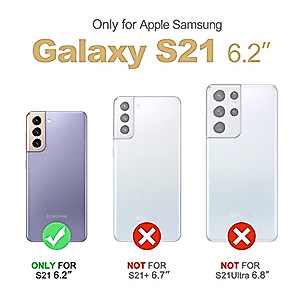 SURITCH Clear Case for Samsung Galaxy S21 5G,[Built in Screen Protector][Camera Lens Protection] Full Body Protective Hard Shell+Soft TPU Bumper Shockproof Rugged Cover for Galaxy S21 6.2" (Clear)