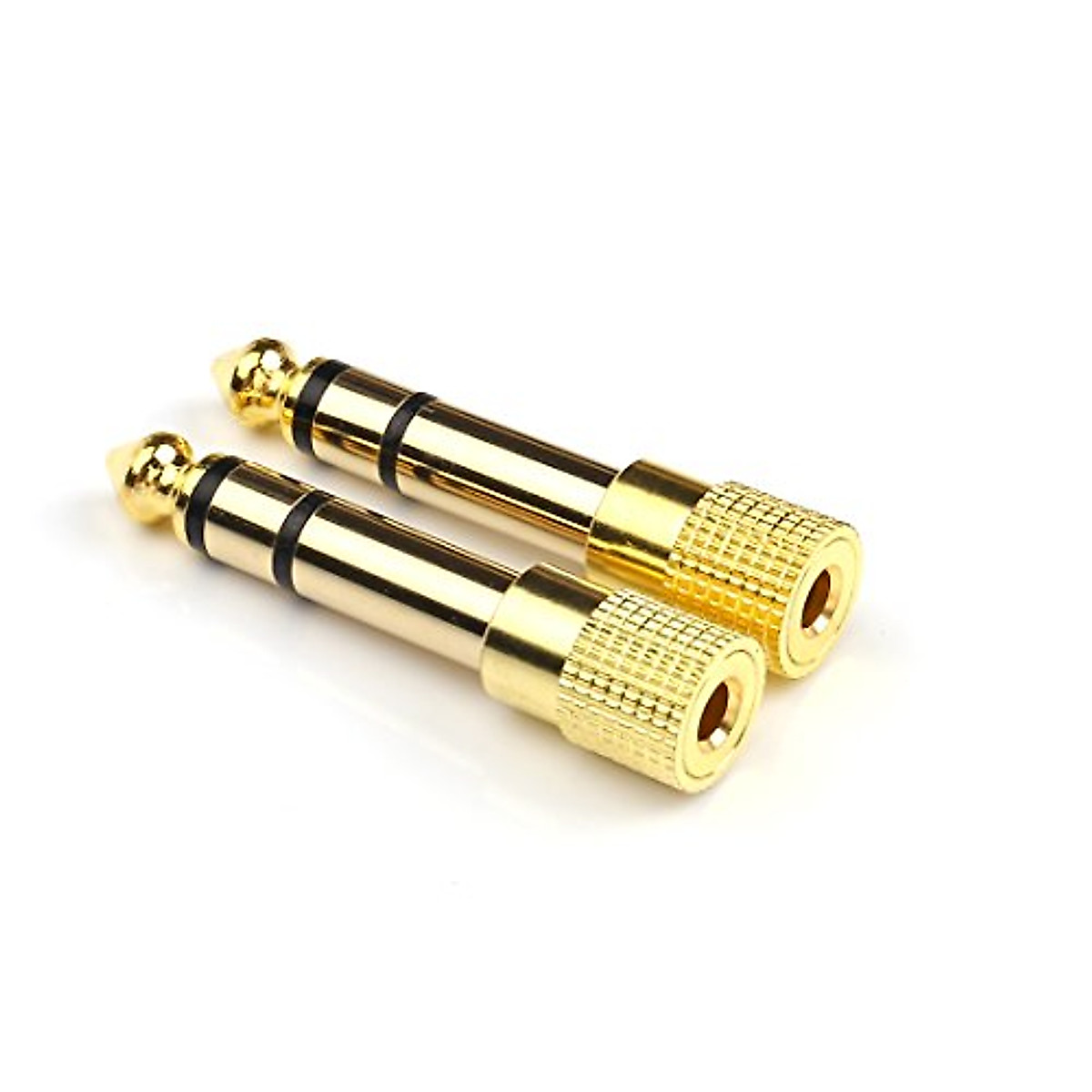 Devinal Professional 6.35mm 1/4 inch Plug to 3.5mm 1/8 inch Jack Gold Plated TRS AUX Stereo Audio Headphone Jack Adapter Converter Connector(2 Pack)
