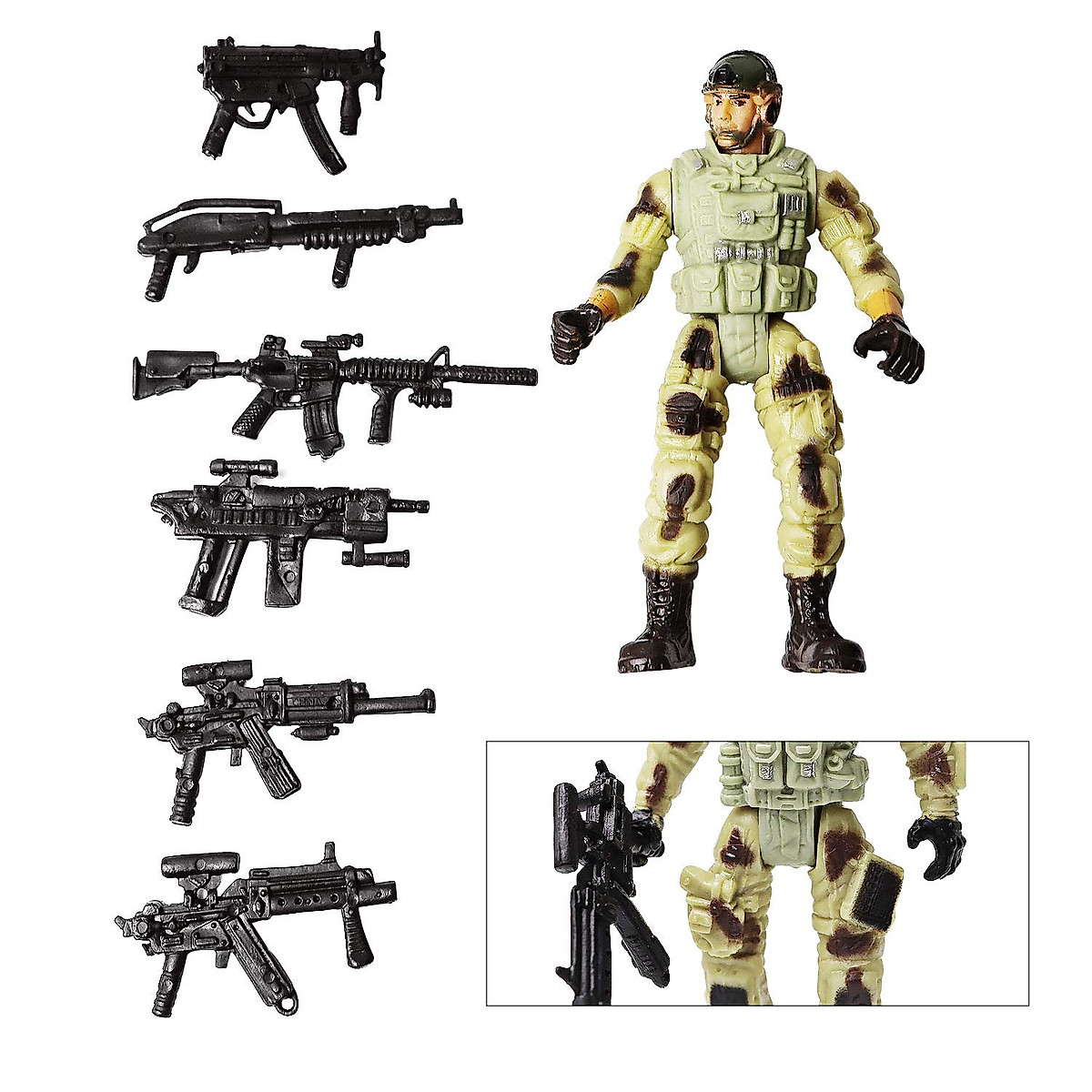 HAPTIME Army Men Action Figures Soldiers Toys with Accessories / SWAT Team Figure Military Playset for Boys Girls Children Kids 3 4 5 6 7 8 9 Years Old,Great as Christmas,Birthday(Special Troops)