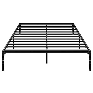 IDEALHOUSE 14 Inch Full Metal Platform Bed Frame Heavy Duty Steel Slat No Box Spring Needed, Easy Assembly, Noise Free, Black (Full)