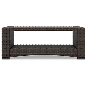 Signature Design by Ashley Windglow Outdoor Coffee Table, 44" W x 25" D x 17" H, Dark Brown