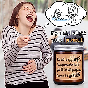 Funny Sisters Gifts from Sister - Lavender Scented Candle Unique Sister Birthday Gift from Sister Mothers Day Present for Little Big Soul Sister Best Friends Women Sister in Law