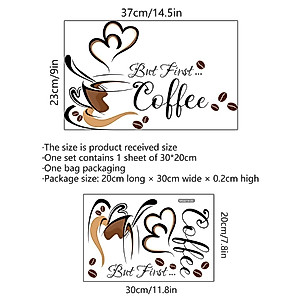 Creative Coffee Cup Pattern Wall Stickers Cafe Living Room Decor Cabinet Art English Home Decoration Self-Adhesive Wallpaper