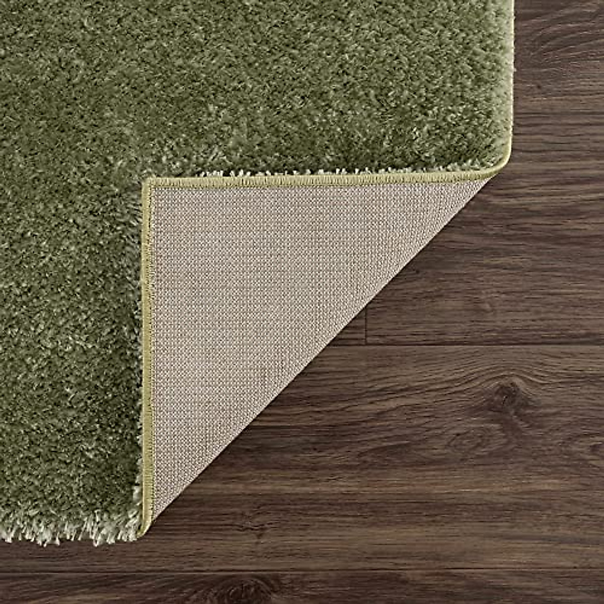 Hauteloom Heavenly Solid Shag Area Rug for Living Room Bedroom - High Pile Fluffy Carpet - Soft Shaggy Cozy Plush Rug - Green - 6'7" x 9'