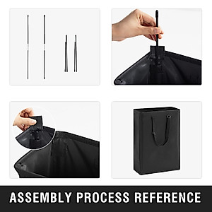 Slim Laundry Hamper with Adjustable Long Handles, 45L Small Laundry Baskets with Mesh Top, Narrow Dirty Clothes Hamper for Bedroom, Closet, and Bathroom - Black