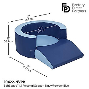 Factory Direct Partners 10422-NVPB SoftScape Lil Personal Space, Cozy and Safe Foam Retreat for Babies and Toddlers to Read, Snack, or Relax - Navy/Powder Blue