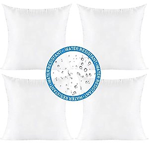 Thmyo Pack of 4 Outdoor Pillow Inserts,Water Resistant Square Decorative Throw Pillows Couch Sham Cushion Stuffer for Bed Living Room Garden Patio Bench (18x18 inch/ 45x45cm)