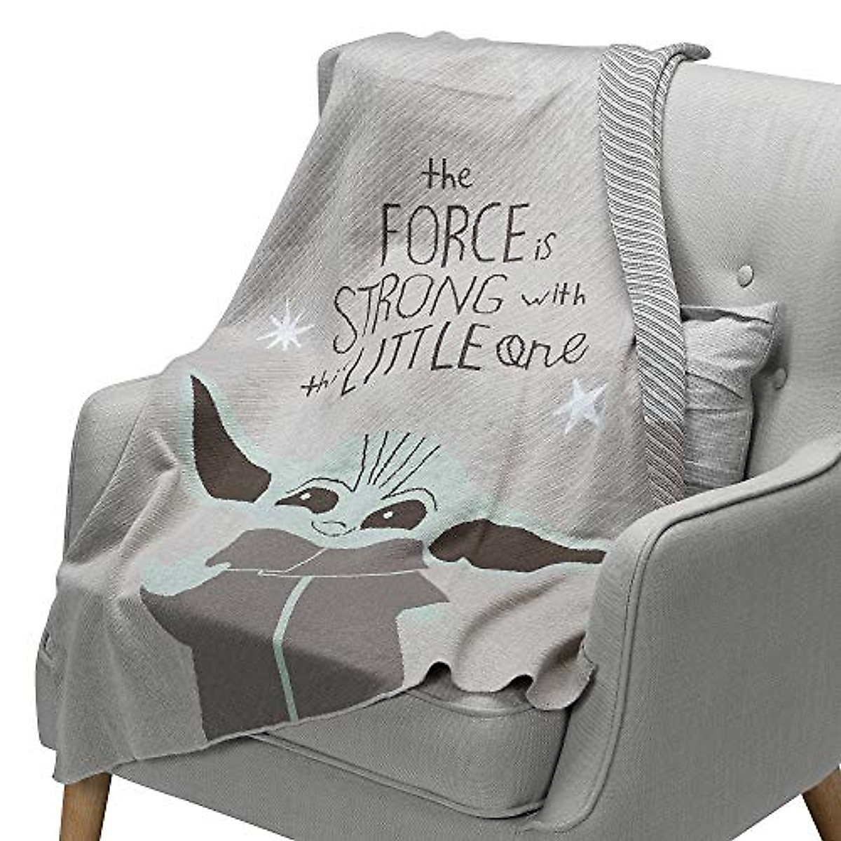 Lambs & Ivy Star Wars Baby Yoda Mandalorian Grogu/The Child Knit Baby Blanket