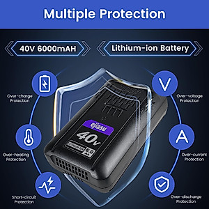 eJiasu Replacement for Kobalt 40V Battery: 6.0Ah Lithium ion Replace for 40 Volt Max Batteries KB-540-06 KB440-06‎ KB240-06 KB2540C-06 KB640-03 Cordless Power Tool Battery (Blue)