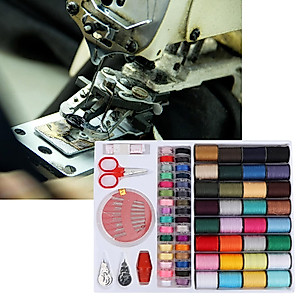 Jeanoko Sewg 64pcs 24×19×2 64pcs Colorful Hand Machine Sewing Thread Set Clothes String Spool Box Fr-197