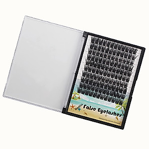 Dedila Large Pack 8-20mm to Choose D Curl Cluster Eyelash Extensions D Curl Wide Stem Individual False Eyelashes Dramatic Volume Eye Lashes Set Home DIY Lashes (14mm)