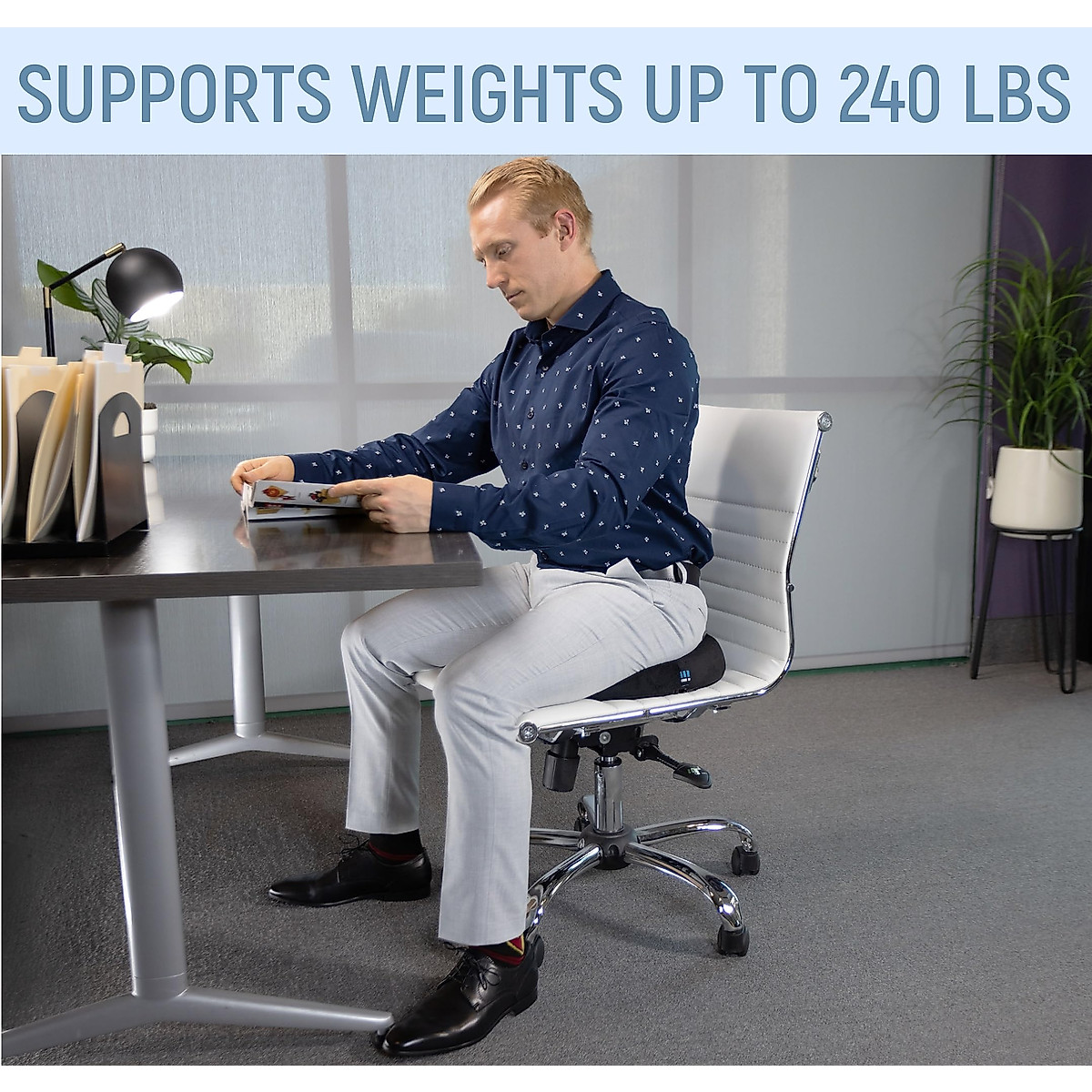 Ergonomic Innovations Gel Enhanced Memory Foam Seat Cushion for Office Chair, Coccyx Lower Back Support Tailbone Pain Relief Cushions, Work Chair Pad Pillow, Sciatica, Butt, Desk Chair Cushion