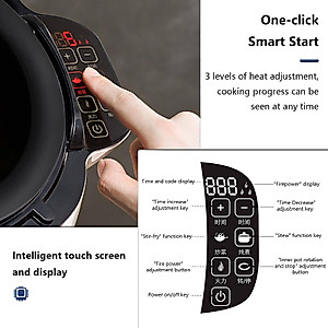 Portable Automatic Stir Fry Cooker, Automatic Cooking Machine, 360° Automatic Rotation and 3 Speed Adjustable, Touch Panel Cooker Robot for Home Outdoor Camping,110V