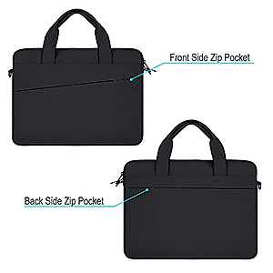 13 Inch Laptop Sleeve Shoulder Bag Compatible with MacBook 13.6" M2 A2681, 13.3 Air Pro M1/M2 A2338 A2337, 13.3" Chromebook Notebook Messenger Bag Carrying Case Briefcase for Men Women, Black