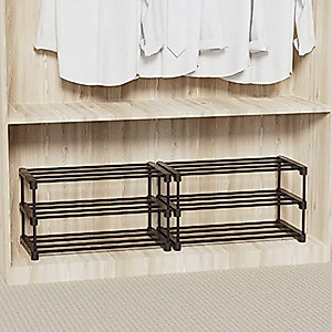 EXQ Home Black Metal Shoe Rack for Closet,8 Tiers Free Standing Shoe Racks for Entryway with Side Hooks,24-30 Pairs Shoe and Boots Shelf, Tall Shoe Organizer for College Dorm, Door and Garage