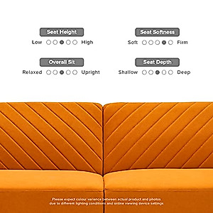 mopio Futon Sofa Bed, Couch, Small Sofa, Sleeper Sofa, Loveseat, Mid Century Modern Futon Couch, Sofa Cama, Couches for Living Room (Apricot Velvet)