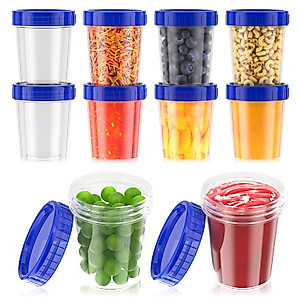 [10 Pack] 4oz Salad Dressing Container to Go - Small Containers with Lids Leakproof Condiment Containers with Screw Lids Reusable Stackable Plastic Dip Sauce Containers