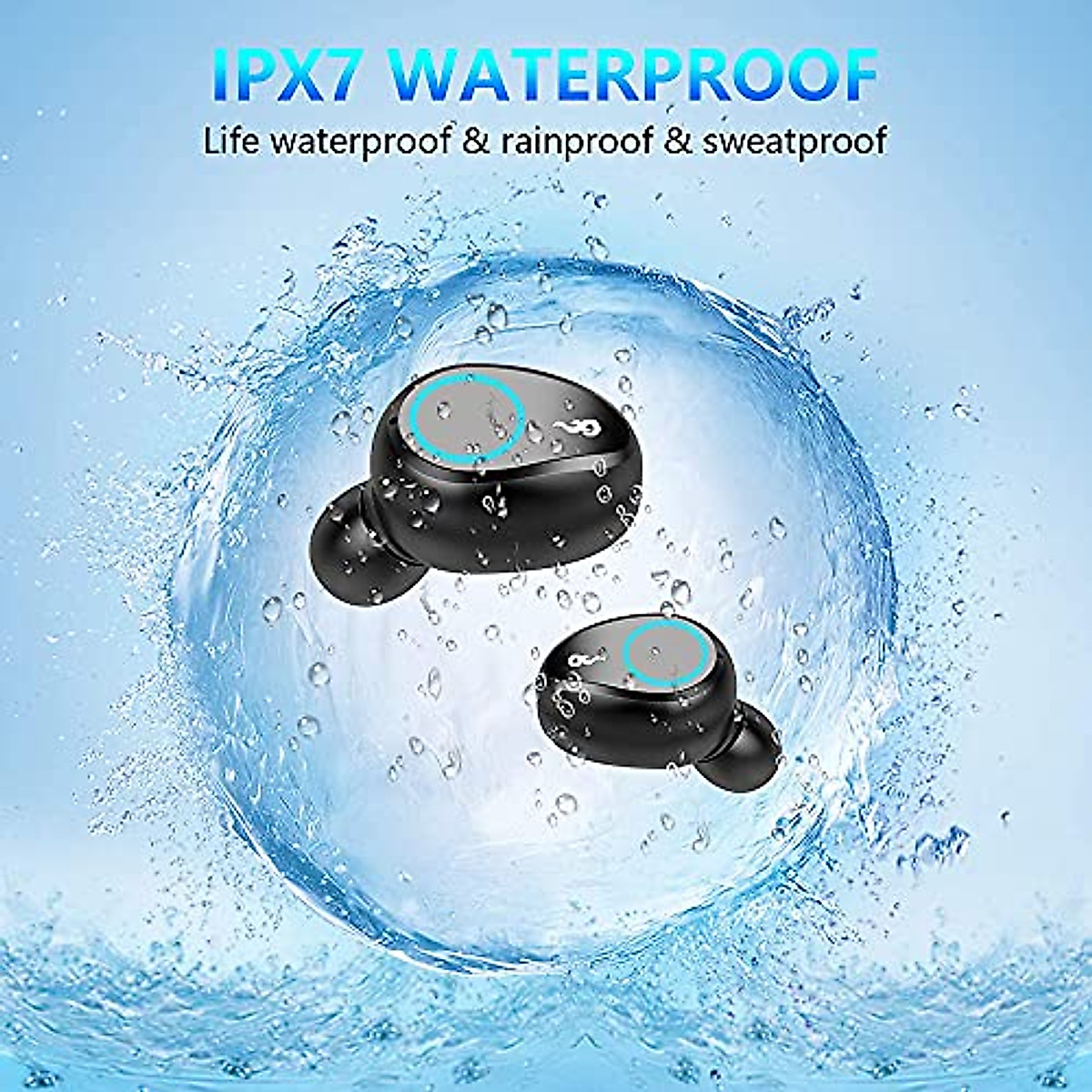 Wireless Bluetooth Earbuds Compatible with Motorola Phones, Best for All Moto G Moto E Moto Edge & Moto Razr with Touch & LED Display, Mic & 8D Bass, F9 TWS and IPX7 Waterproof 2000mAh Power Bank Case