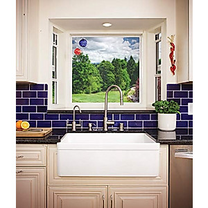 ALFI brand AB511 White 30-Inch Decorative Lip Single Bowl Fireclay Farmhouse Kitchen Sink, White