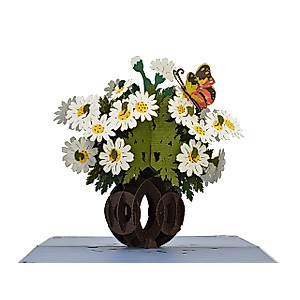CUTPOPUP Mothers Day Card Pop Up, Birthday 3D Greeting Card (Vintage Daisy)