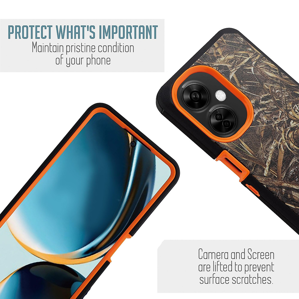 Customerifrst Shockproof Phone Case Compatible OnePlus Nord N30 5G with Belt Clip Holster Phone Case, Heavy Duty Rugged Full-Body Cover with Kickstand Built in Screen Protector (Camo)