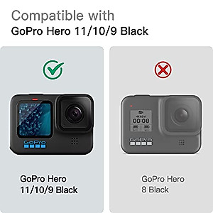 JETech Screen Protector for GoPro Hero 11/10/9 Black with Camera Lens Protector, Tempered Glass Film, Easy Installation, HD Clear, 3-Pack Each