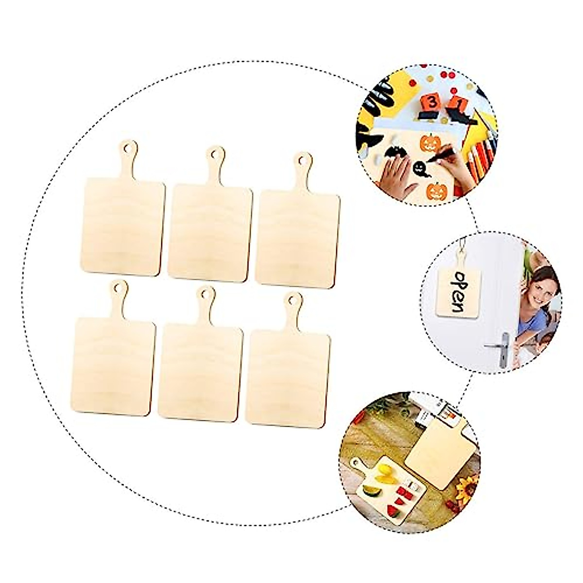 KJHBV 6pcs Home Accessories Decor Wooden Decor in Bulk Craft Wood Chopping Board Set Small Chopping Board Wood Chips Cutting Board Decorate Small Cheese Dining Table Wood