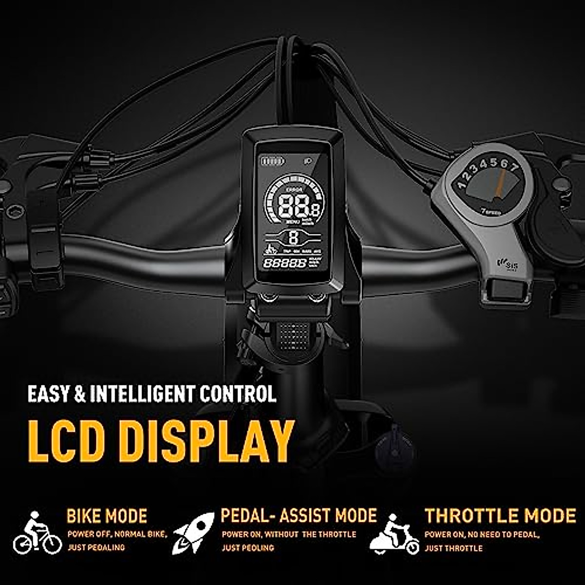 Heybike Ranger Electric Bike for Adults Foldable 20'' x 4.0 Fat Tire Step-Thru Bicycle with 500W Motor, 48V 15AH Removable Battery and Dual Shock Absorber Black