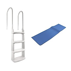 Main Access Above Ground Pool Ladder with Mat