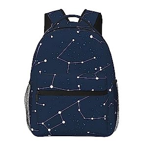 OUSIKA Glow In The Dark Print Casual Backpack For Men Women Lightweight Water Resistant Travel Daypack Laptop Bag