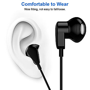 TITACUTE USB C Headphones for Samsung S23 Ultra S22 S21 S20 A53 Galaxy Z Flip Fold Digital Type C Earphone with Mic Noise Canceling Wired Earbuds for iPad 10 Pro Air Mini Pixel 7 6 6a OnePlus 11 Black