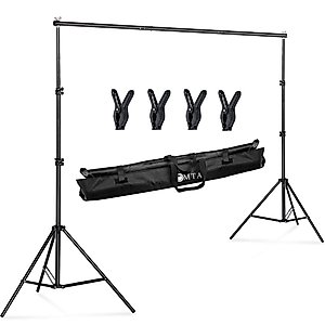 LOMTAP Background Stand Heavy Duty 6.5x10ft/ 2x3m Backdrop Support System Photography Photo Video Studio Kit with Carrying Bag for Adjustable Height and Width Shooting Photo Studio