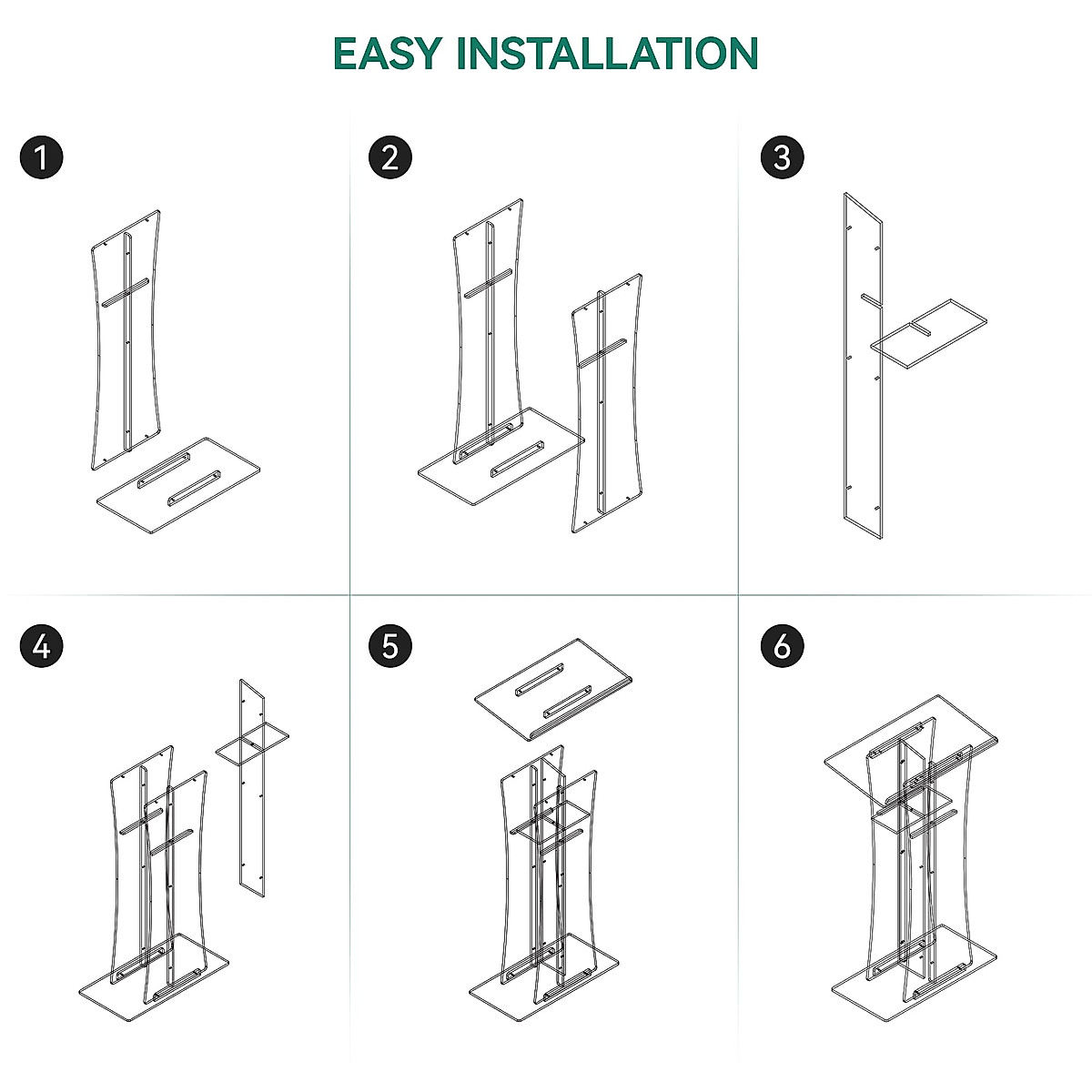 YITAHOME Podium Stand Pulpits for Churches Stand 47 inches Tall, for Church, Wedding, Classroom, Conference, Lecterns & Podiums Portable with Reading Surface & Storage Shelf Floor