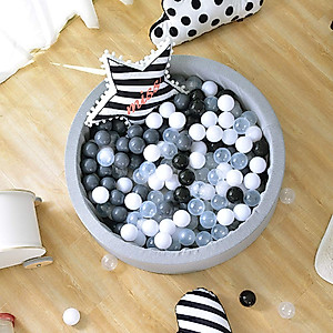 Triclicks Deluxe Kids Ball Pit Kiddie Balls Pool Soft Baby Playpen Indoor Outdoor - Ideal Gift Play Toy for Children Toddler Boys Girls (Grey)