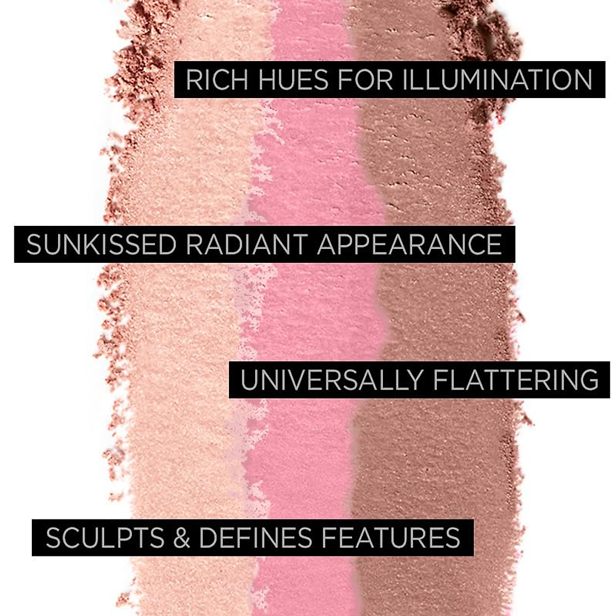 Bronzed and Beautiful Pressed Makeup Powder by Pure Cosmetics – All-in-One, Ombre Mineral-Based Highlighter, Blush, Contour, Bronzer & Glow Kit - Easy to Blend for Cheeks, Eyes & Face - Cruelty-Free