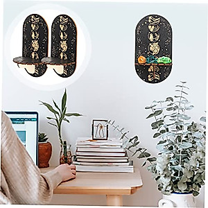 Amosfun 4 pcs Oil Supplies Bed Divination Wiccan Decorative Mount Room Decoration Phrase for Stone Crystals Stones Altar Phase Organizer Gems Wall Delicate Rustic Living Shelf Shelves
