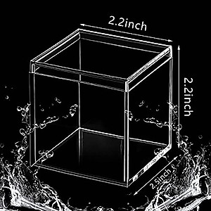8 Pieces Clear Acrylic Plastic Square Cube Jewelry Box Mini Storage Box Mini Square Containers with Lids Storage Candy Box for Candy Pill and Tiny Jewelry (2.2 x 2.2 x 2.2 Inch)
