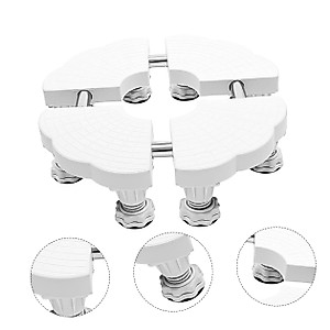 Yardenfun Air Conditioner Base Bracket Anti Vibration Washing Machine Support Stand for Mini Fridge Adjustable Base Washing Machine Stand Washer Stand White Plastic It Can Move Refrigerator