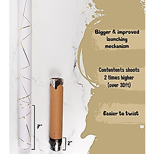 32” Gender Reveal Confetti Powder Cannon - 2 Pink Poppers - 3 Times the Size - Gender Reveal Party Supplies - Smoke Powder & Confetti Sticks