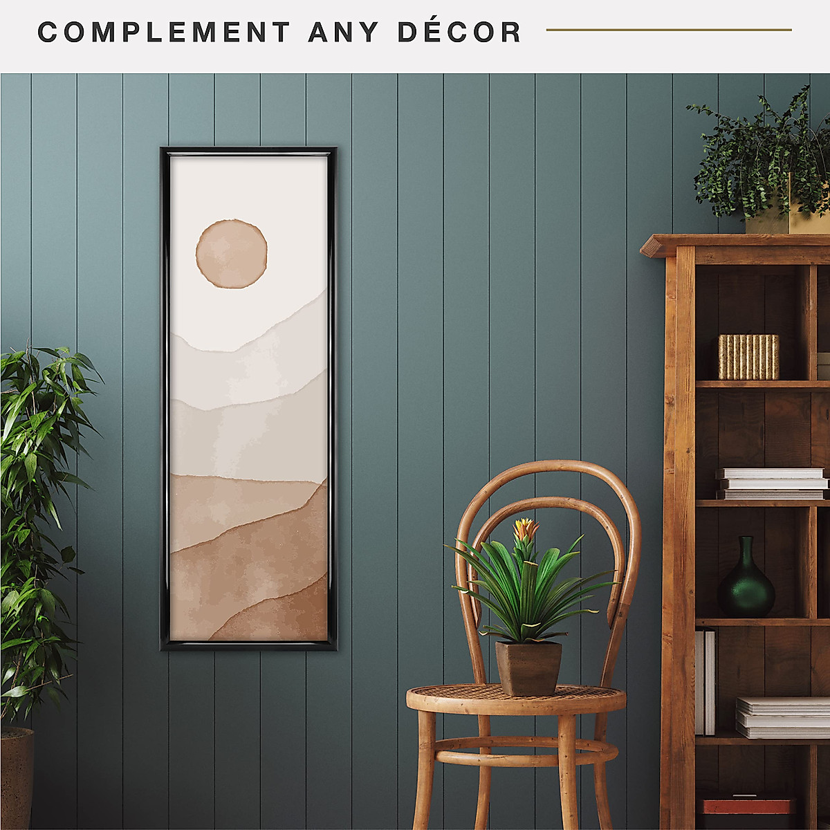 MCS Trendsetter 13.5x40 Poster Frame Black High-Gloss, Vertical & Horizontal Wall Hanging Large Picture Frame for Photos, Posters & Art Prints (1-Pack)