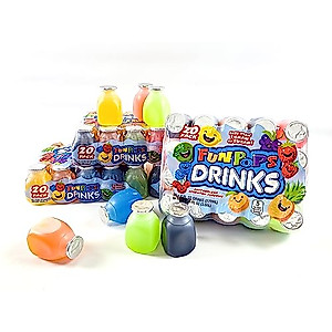 Fun Pops Kids Juice Drink Variety Pack, 6-Ounce 20-Pack, Less Than 1gm Sugar, Flavors Kids Love