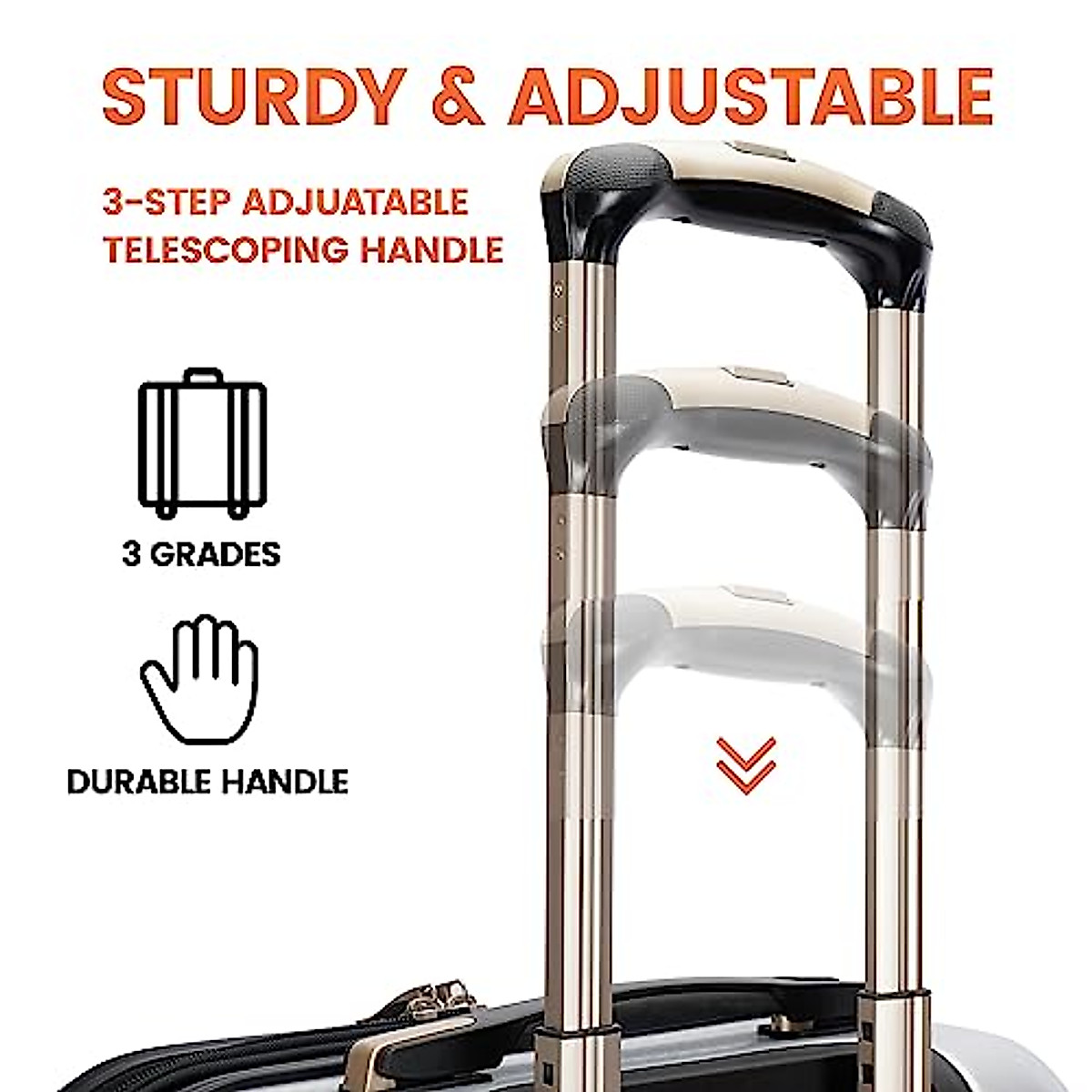 GinzaTravel Luggage Expandable 3 Piece Sets Rare Color PC+ABS Suitcase Set with Smooth wheels and TSA lock…